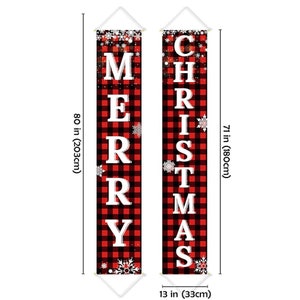 Christmas Decorations Outdoor Yard Front Porch Sign Set, Red Black ...