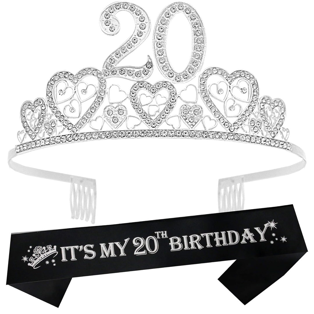20th Birthday Sash and Tiara for Women Fabulous Set: Glitter Sash ...