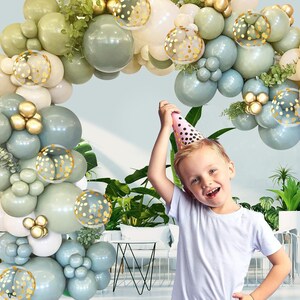 Dusty Green Blue Balloon Garland Arch Kit, 139PCS Green Ash Mist Green ...