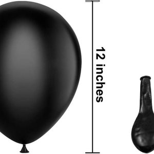 Black Balloons Latex Party Balloons 50 Pack 12 Inch Helium Matte Black ...