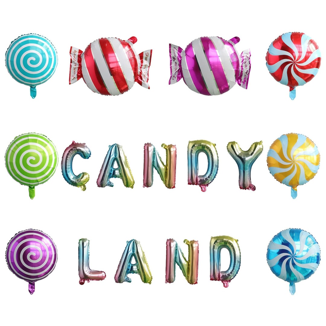 Candy Land Letter Balloons for Candy Theme Party Rainbow - Etsy