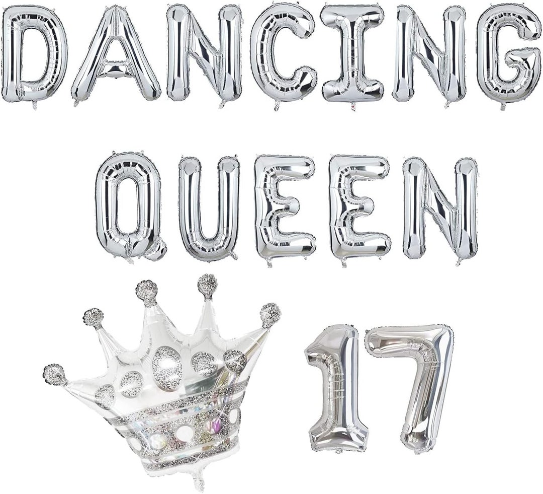 Dancing Queen 17th Birthday Decoration Silver Dancing Queen 17 - Etsy