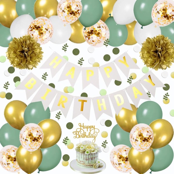 Green and Gold Party Decorations - Etsy