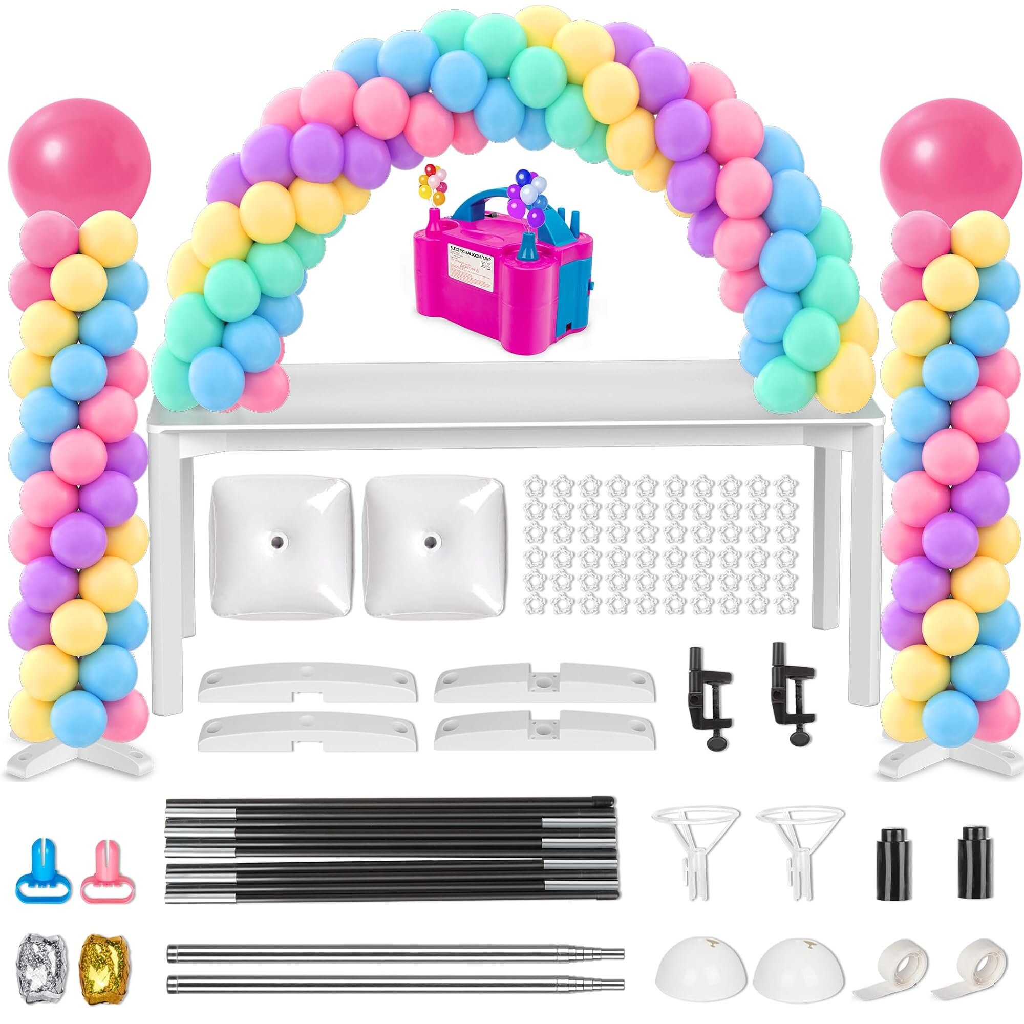 Table Balloon Arch Stand and Balloon Column With Balloon Pump Kit for ...