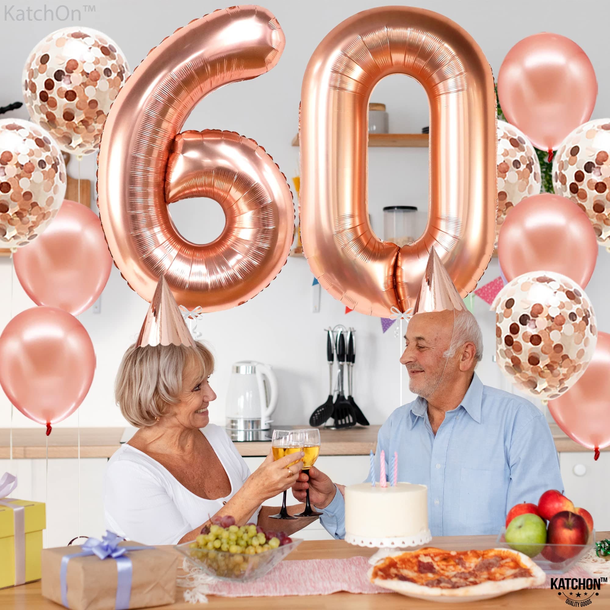 Rose Gold 60th Birthday Decorations Women Big 40 Inch 60 - Etsy