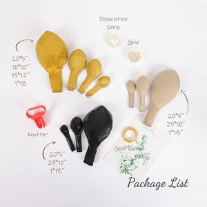 Black Gold Balloon Garland Arch Kit, 142pcs Metallic Gold, Sand White ...