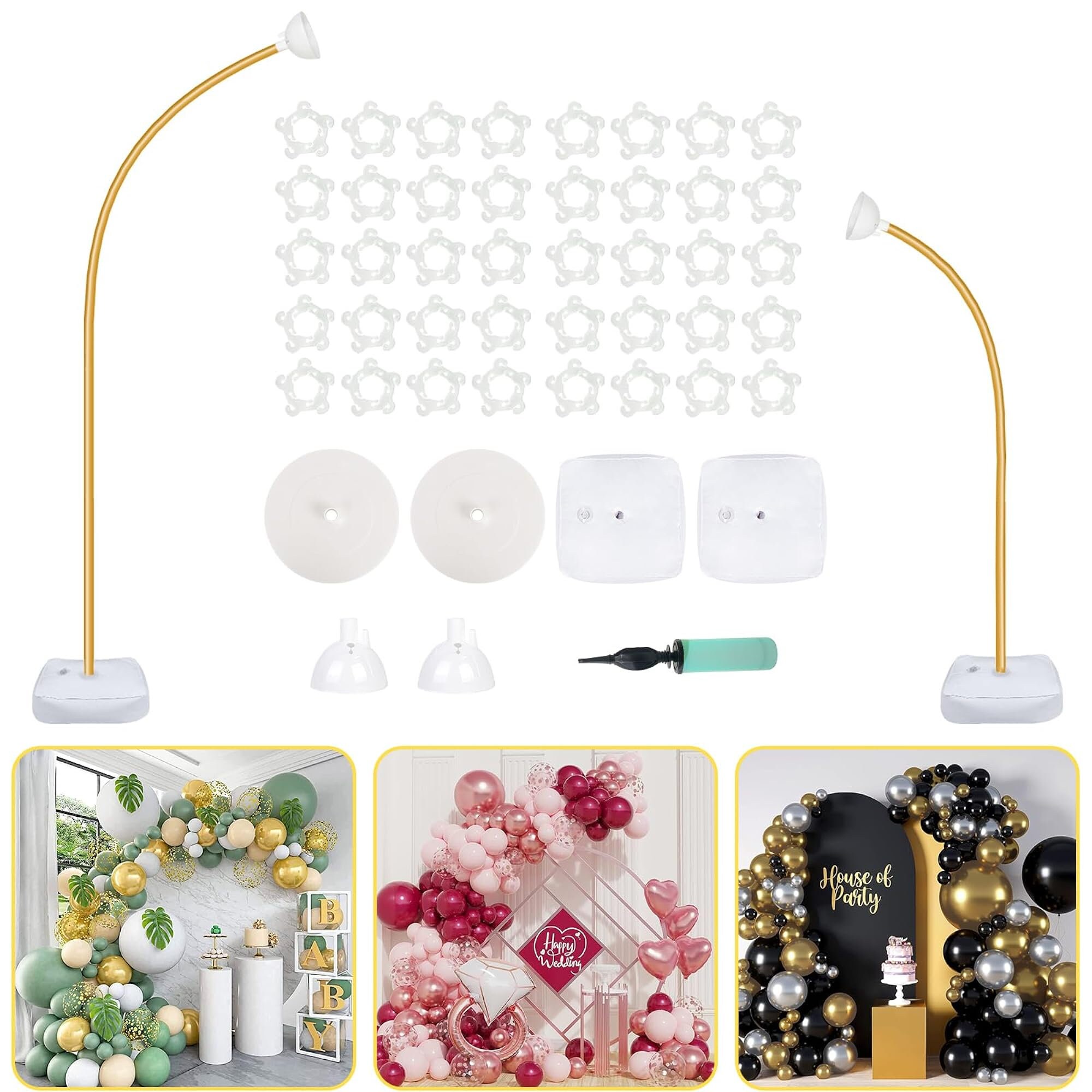 9.35ft & 6ft Gold Balloon Arch Stand Kit, Free Bending Shape Balloon ...