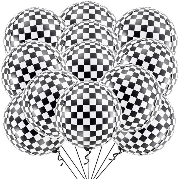 Black and White Checkered Balloons - Etsy