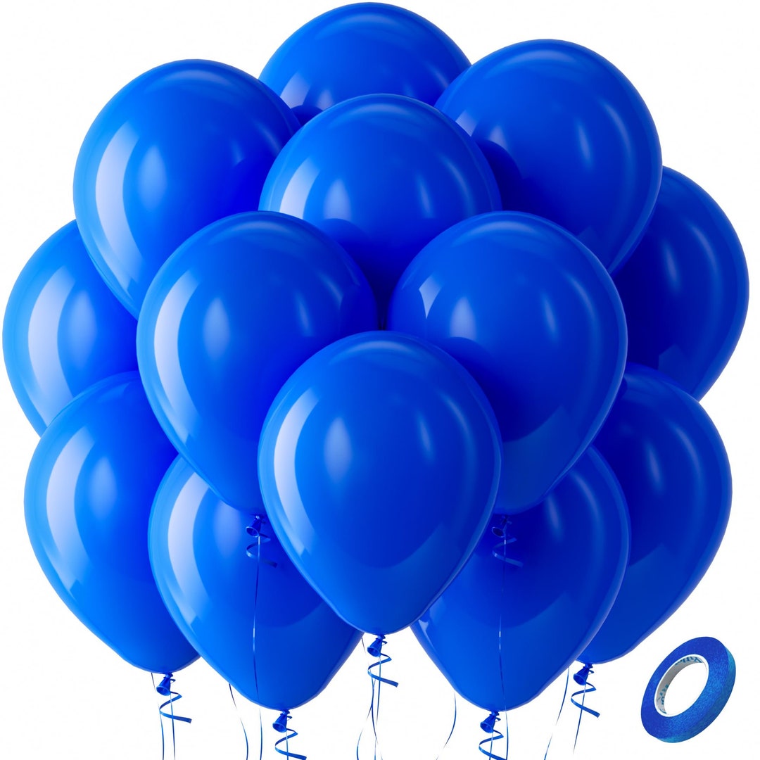 Royal Blue Latex Party Balloons 100 Pack 12 Inch Round Helium Blue ...