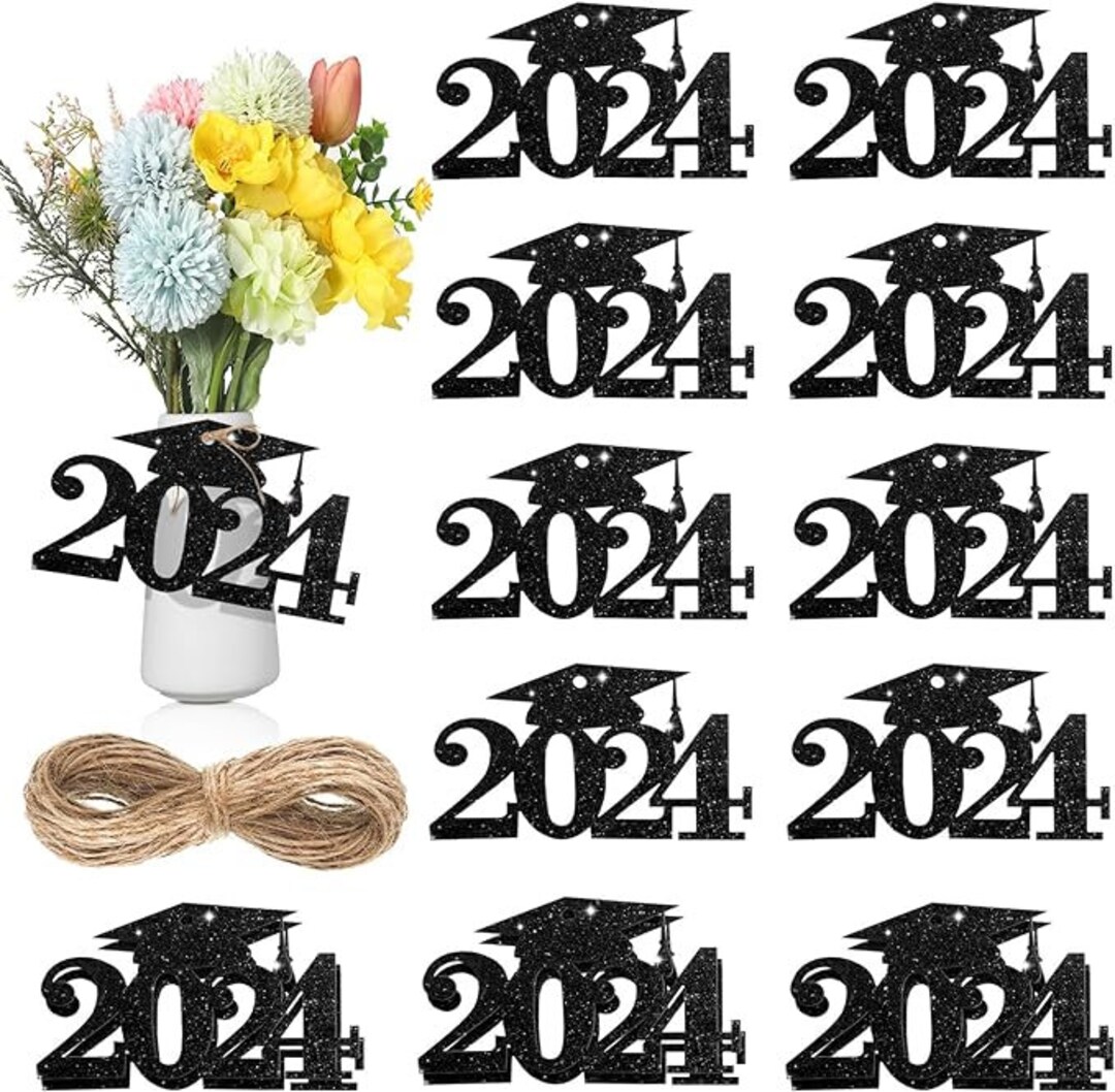 2024 Cutouts Tags Graduation Cap Decorations Centerpiece Congrats Grad ...
