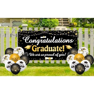 Graduation Decorations Class of 2024, Congratulations Graduate Banner ...