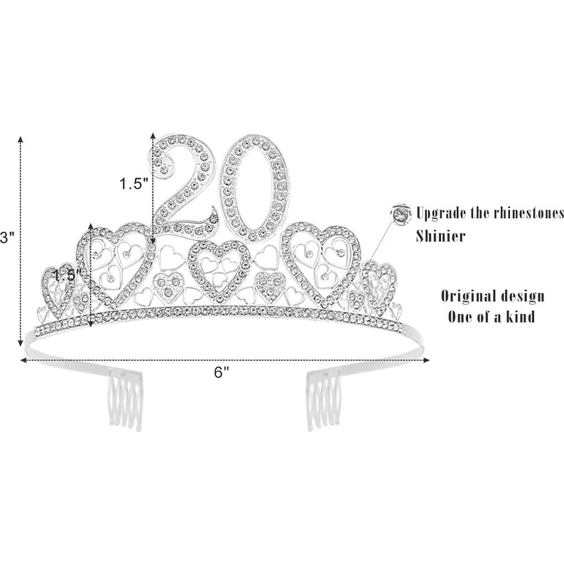 20th Birthday Sash and Tiara for Women Fabulous Set: Glitter Sash ...