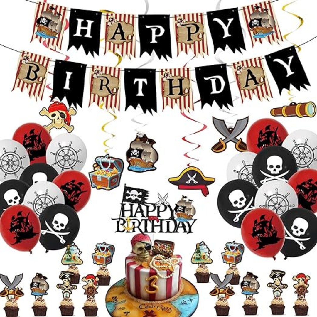 Birthday Decorations Pirate Party Decorations Happy Birthday Banner ...