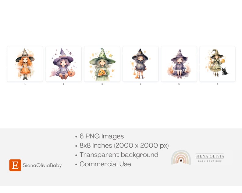 Cute Witch Clipart PNG Vintage Halloween Whimsical Clipart - Etsy