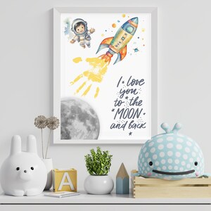 Astronaut Spaceship Handprint Art Print, Handprint Craft Art, Child ...