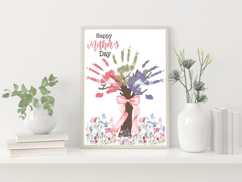 Mother's Day Flower Handprint Craft Art Flower Handprint Art Child ...