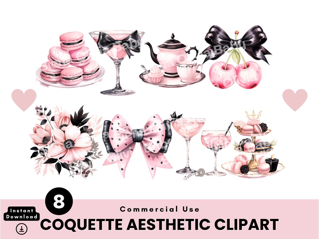 Coquette Aesthetic Clipart Coquette Room Decor Coquette PNG Pink ...