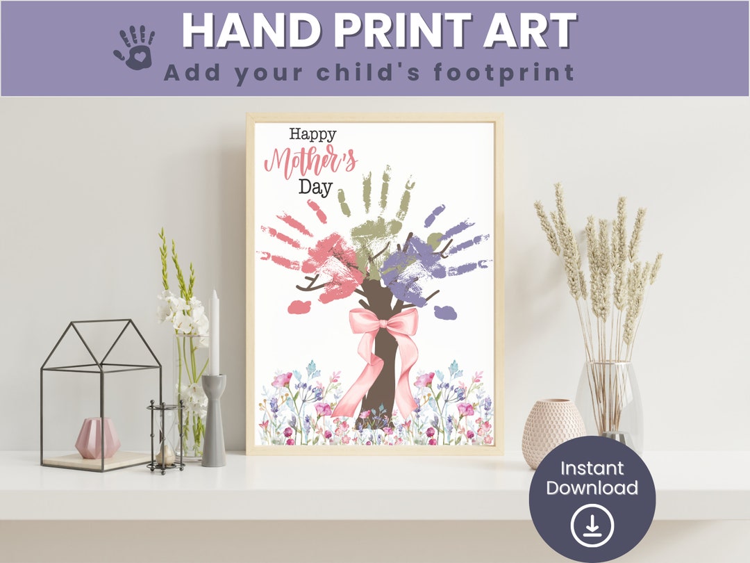 Mother's Day Flower Handprint Craft Art Flower Handprint Art Child ...