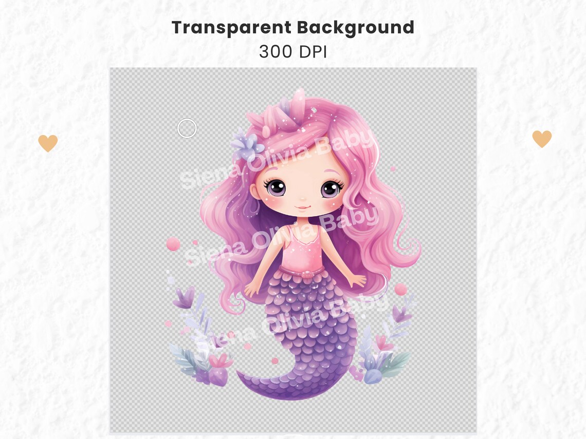 Mermaid Clipart Bundle, Mermaid PNG, Little Mermaid PNG, Mermaid ...