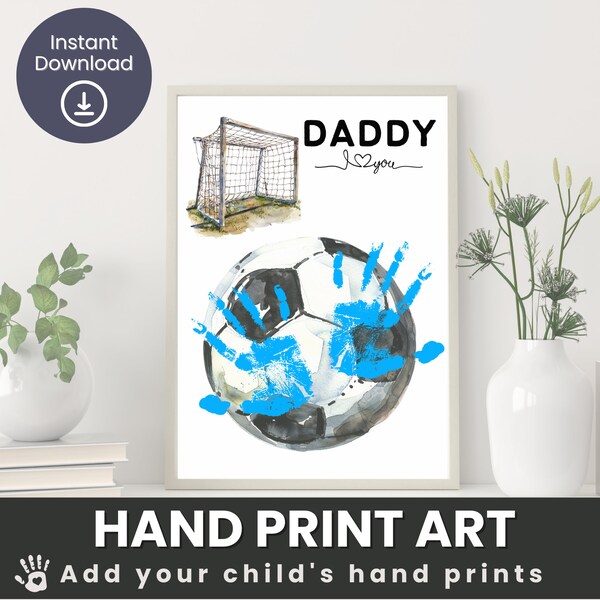 Fathers Day Handprint Card - Etsy