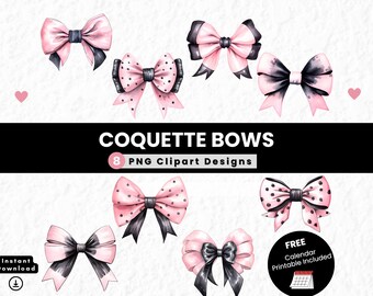 Coquette Bows Coquette Clipart Coquette Room Decor Aesthetic Pink Bows ...