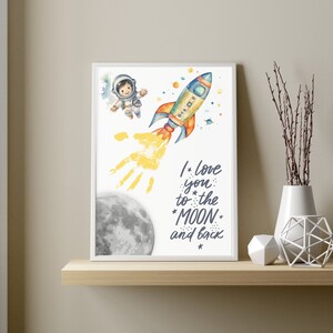 Astronaut Spaceship Handprint Art Print, Handprint Craft Art, Child ...
