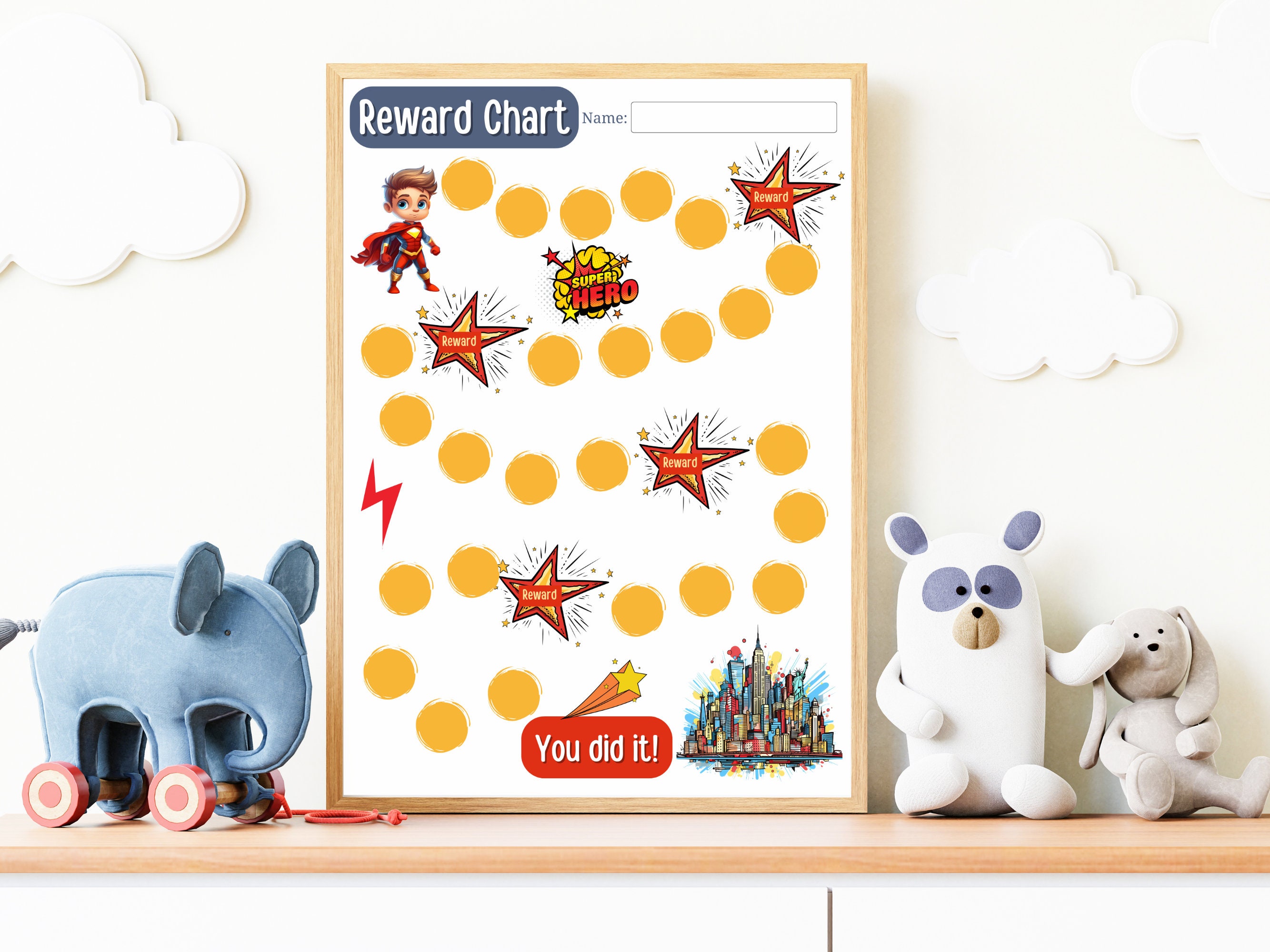 Superhero Reward Chart, Potty Training Chart, Kids Chore Chart, Toddler ...