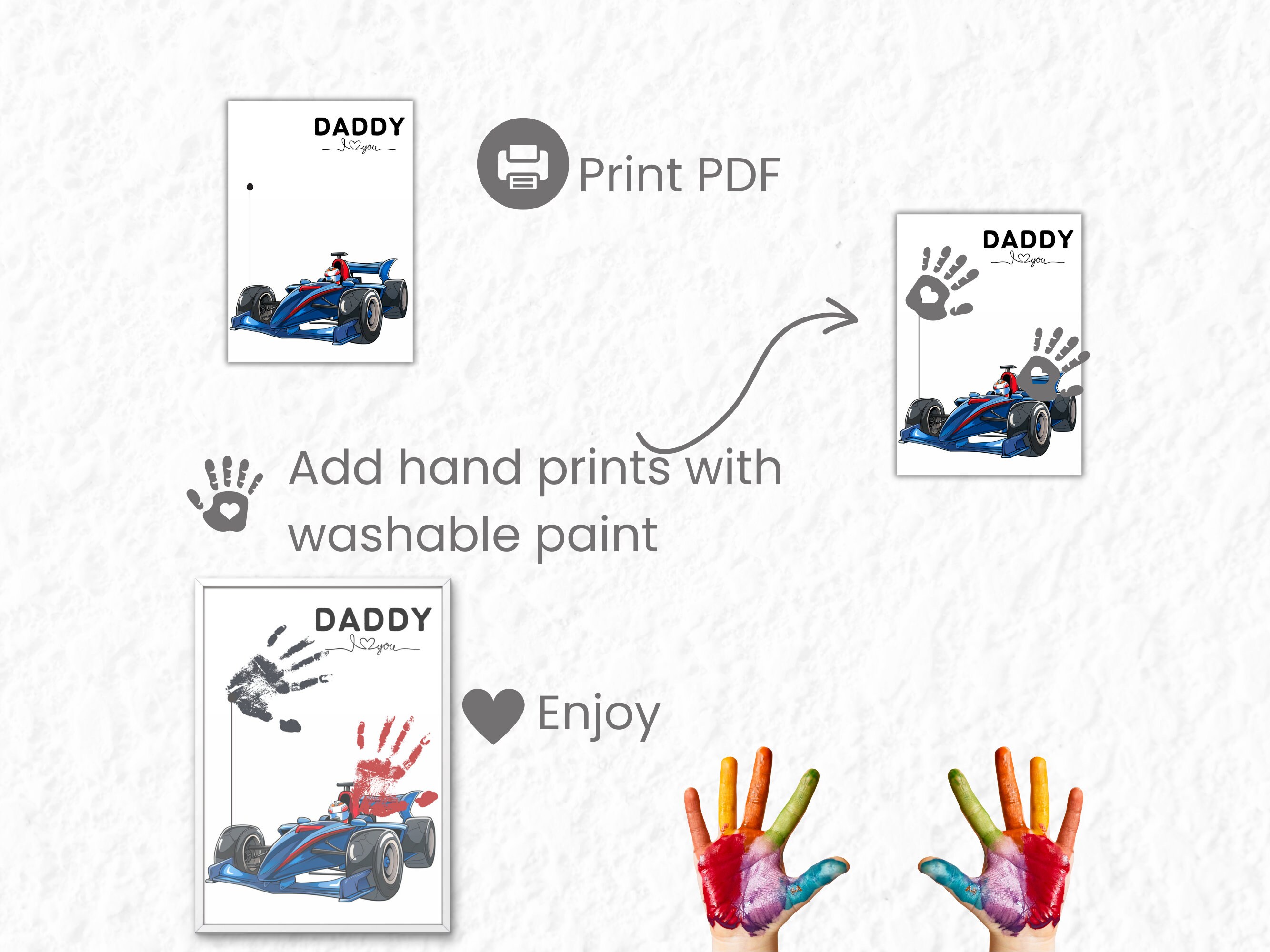 Formula 1 Poster Child Handprint Template, Formula One Handprint Art ...