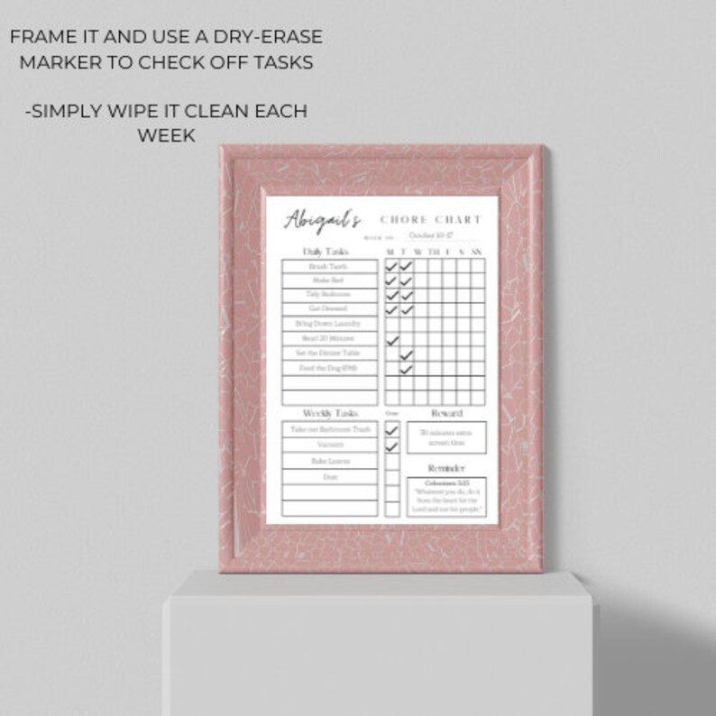 Kid's Chore Chart Template Canva, Chore Calendar, Printable, House ...