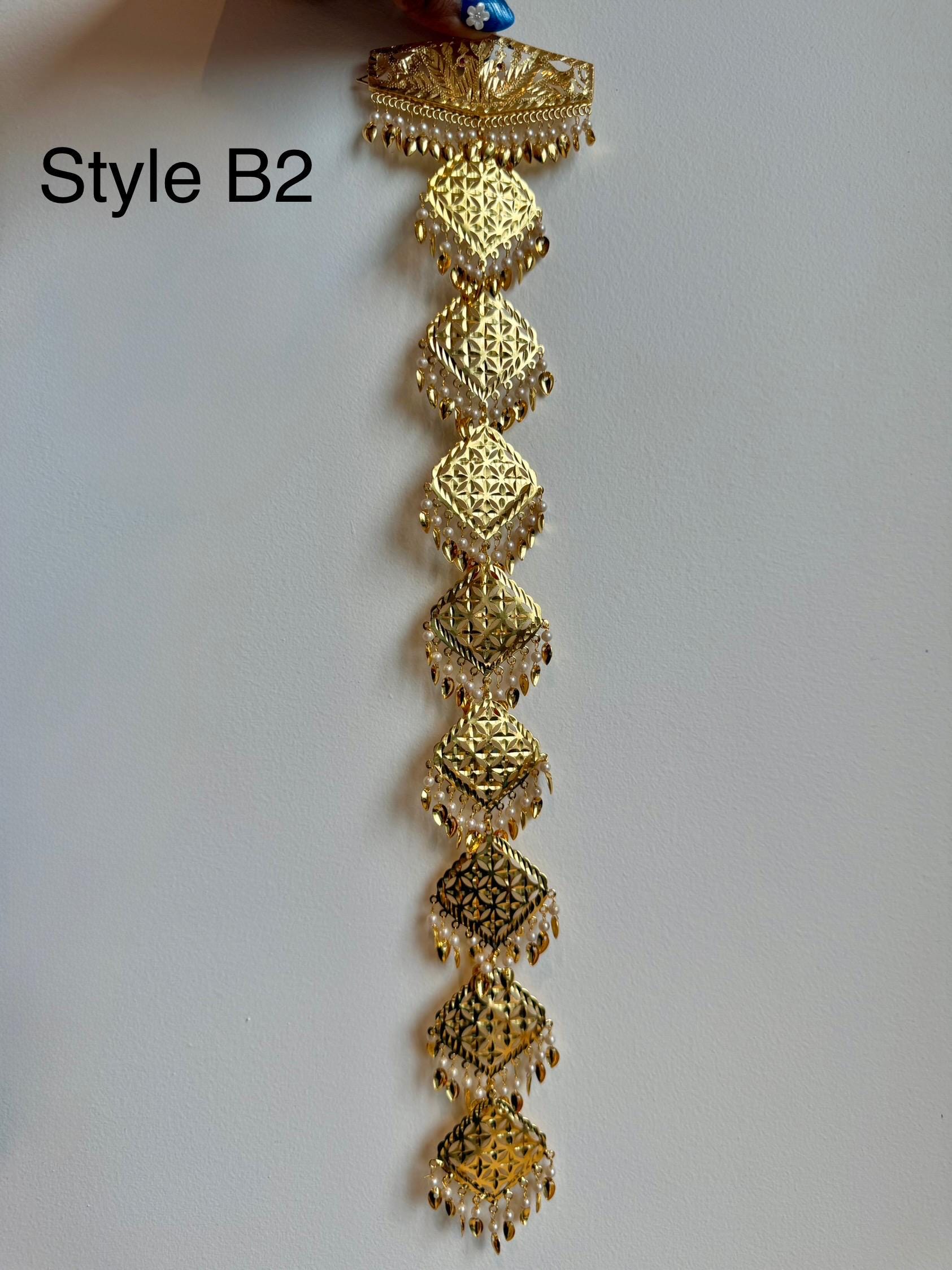 Indian Punjabi Traditional Gold Plated Gutt Choti Long Paranda Parandi ...