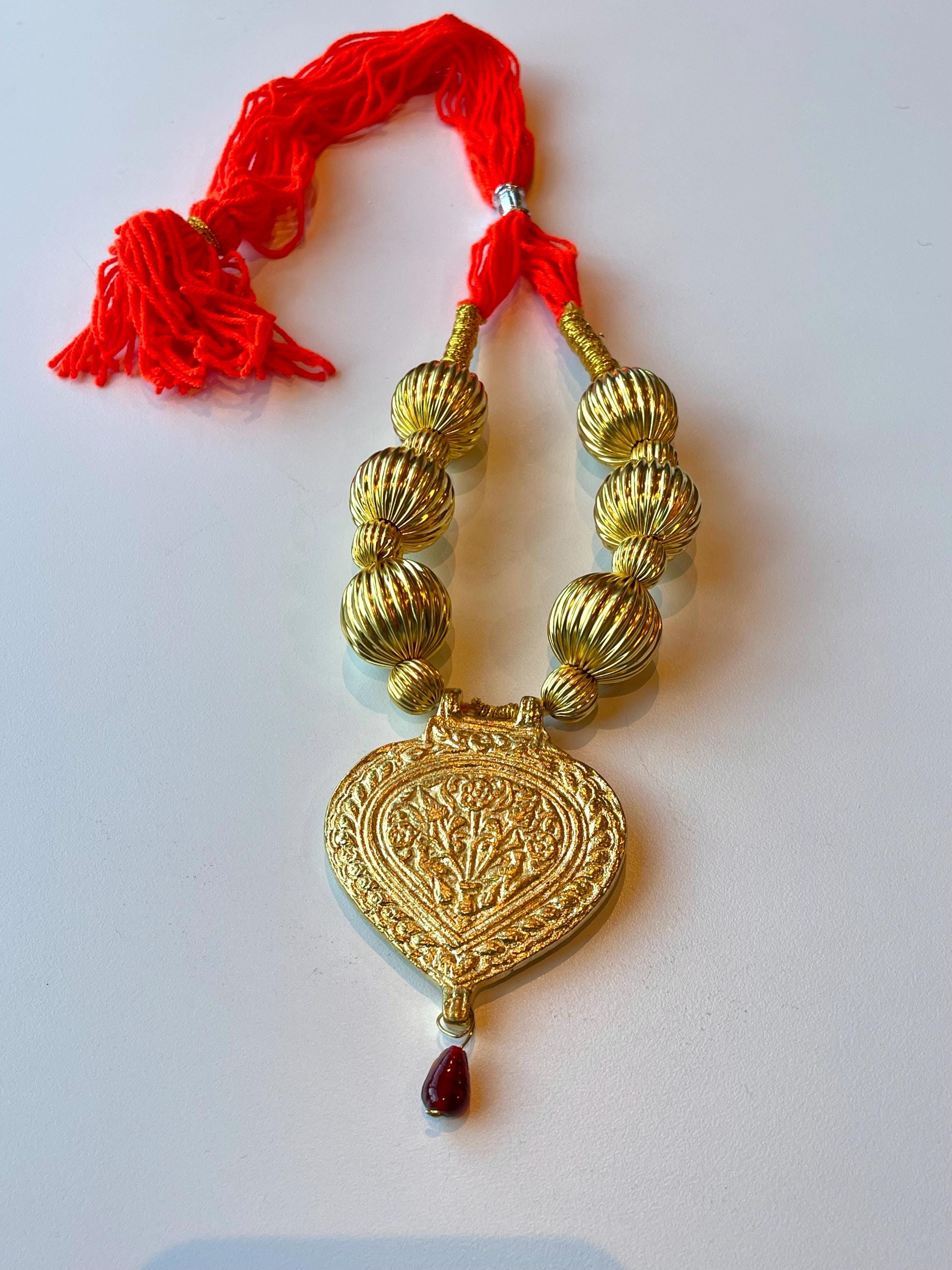 Indian Punjabi Gold Bhangra Giddha Patiala Kaintha Pendant Necklace ...