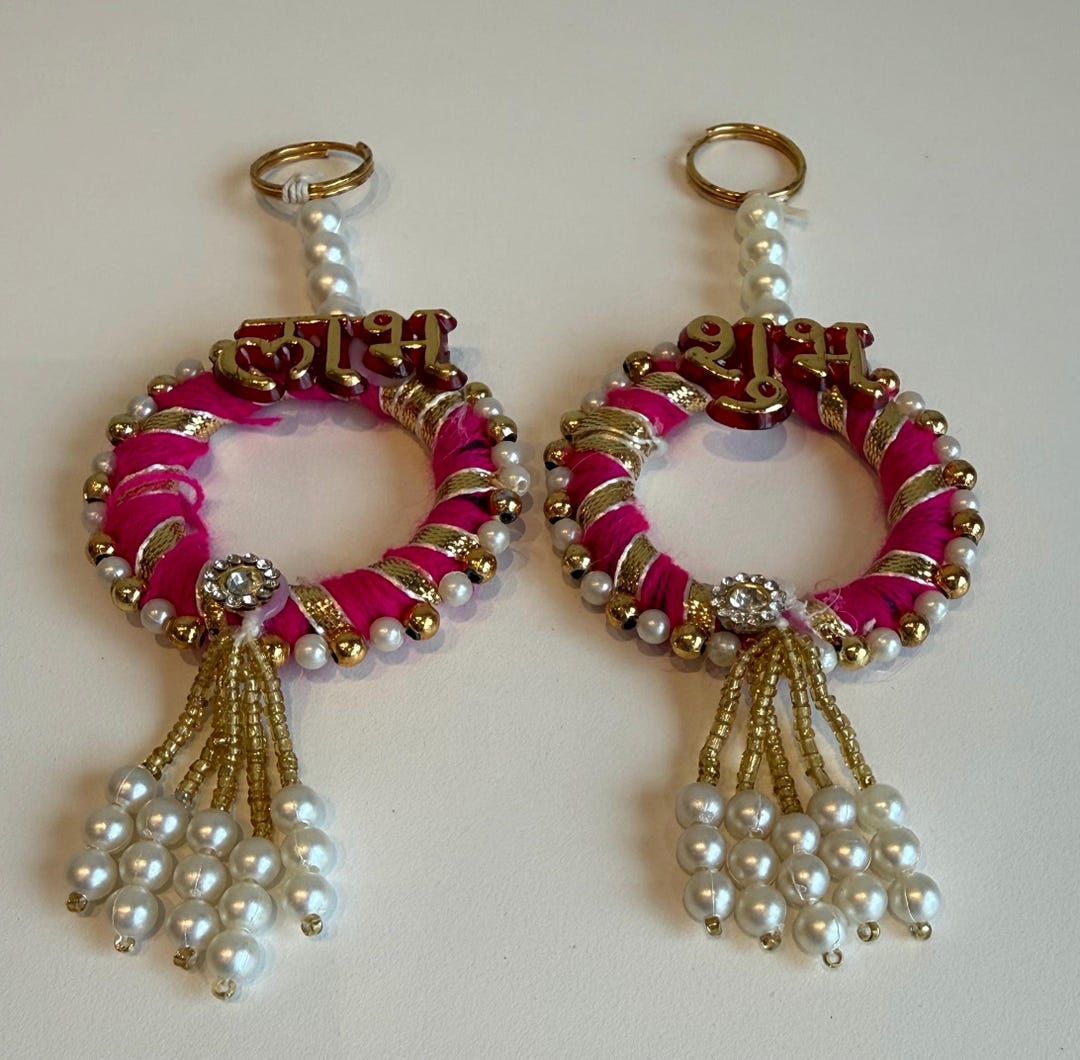 Indian Shubh Labh Decor Wedding Return Gift Ethnic Red Magenta ...