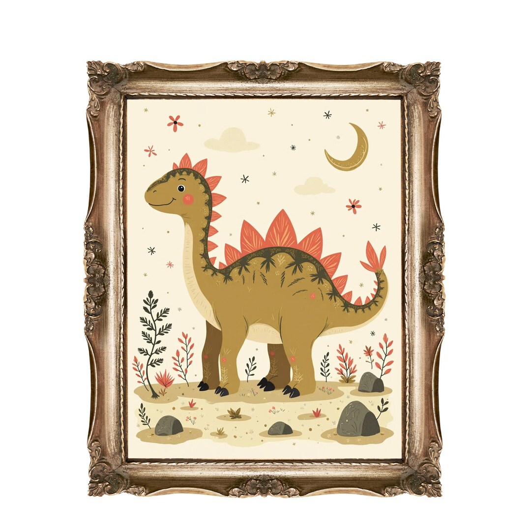 Stegosaurus Printable Wall Art for Kids or Nurseries, Dinosaur Decor ...