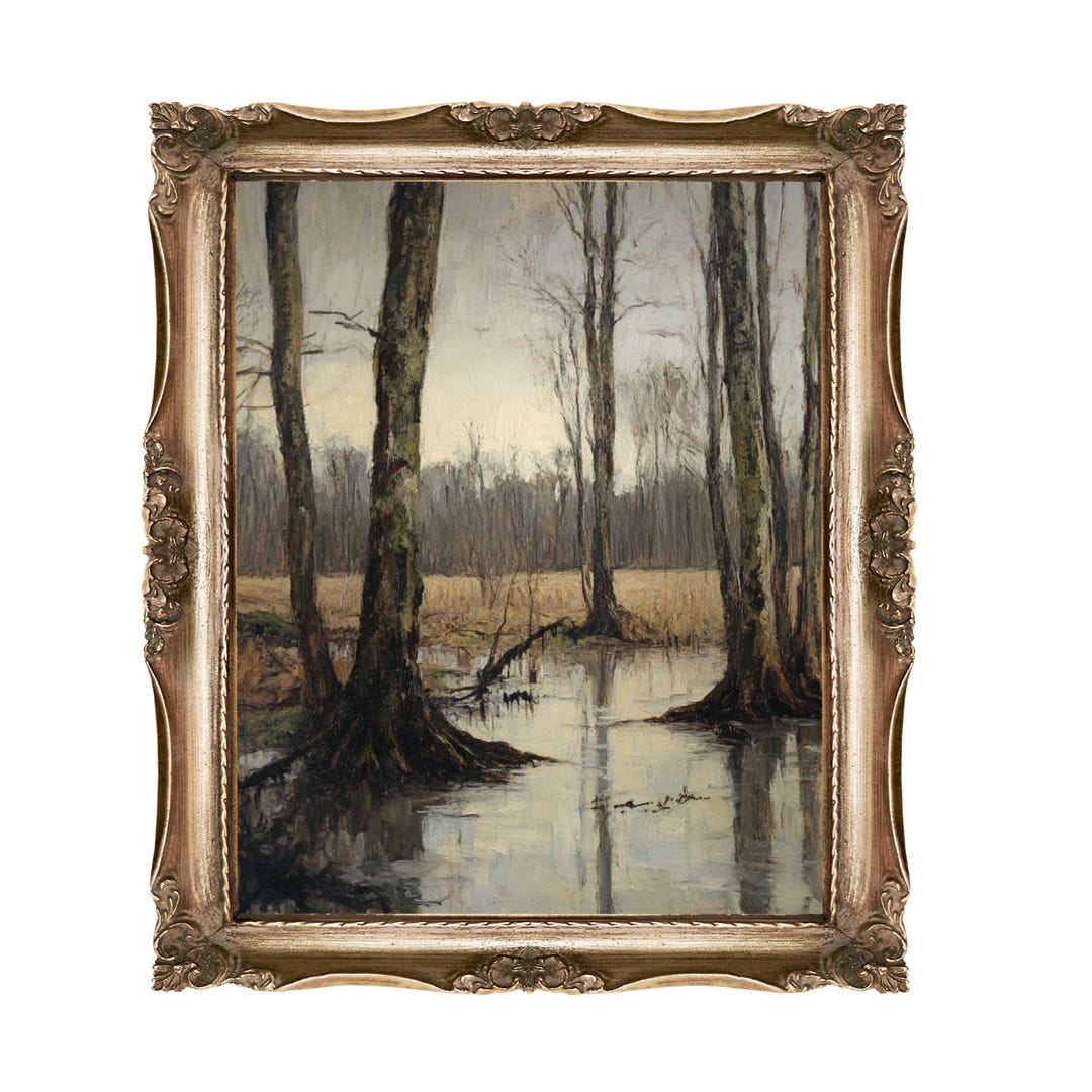 Swamp Landscape Digital Download Art Print, Moody Forest Printable Wall ...