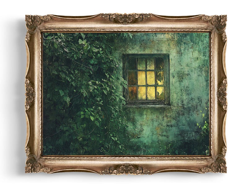 Vintage Creepy Wall Art, Abandoned Window Print, Dark Cottagecore Decor ...