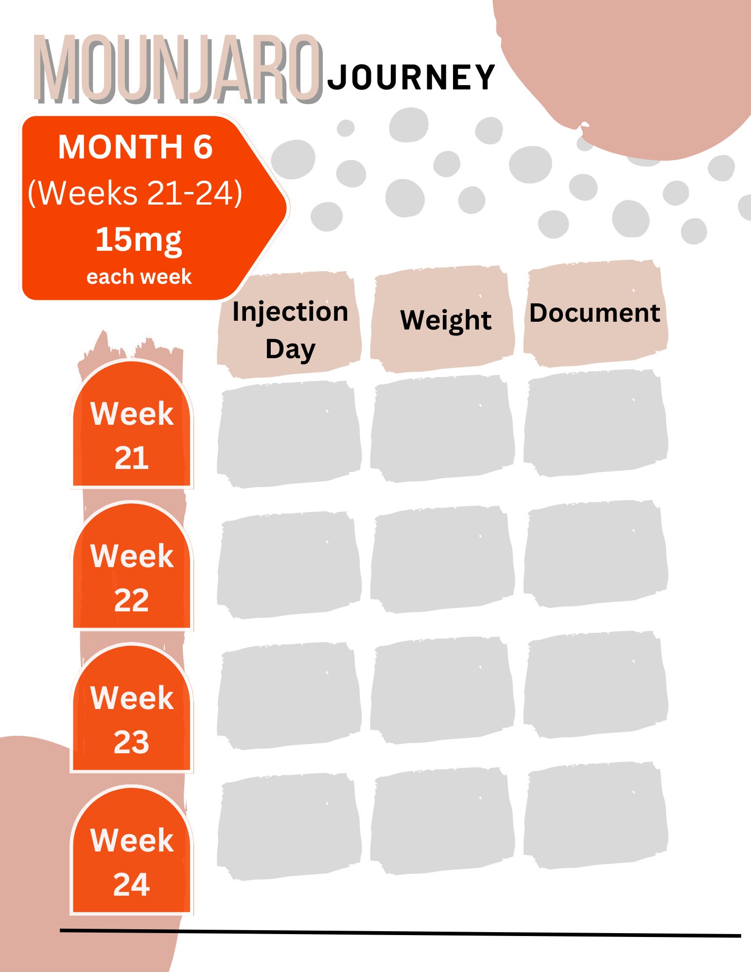 Mounjaro Journey 5- Editable Tracking Color Coordinates With Your ...