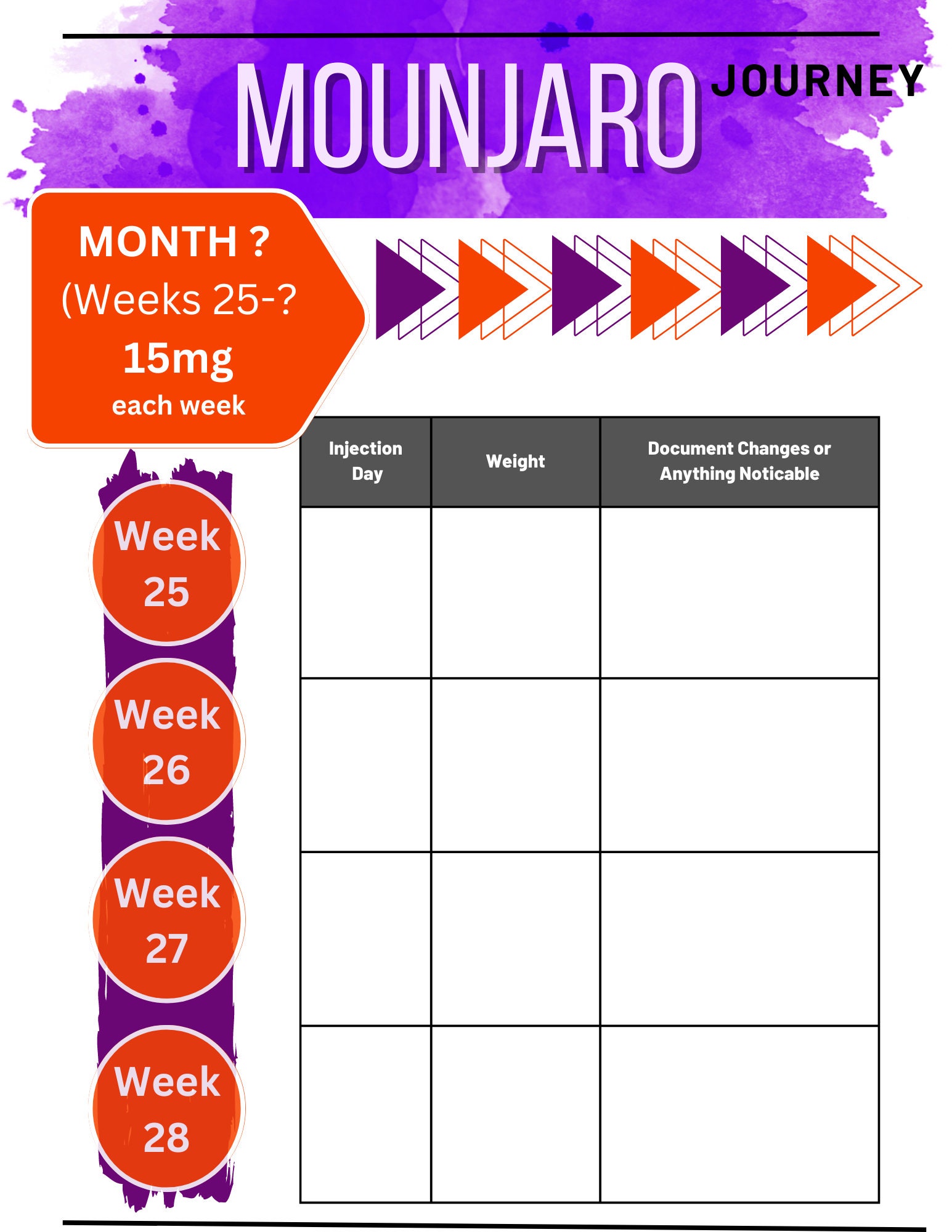 Mounjaro Journey 3 Customizable Tracking for Weight and Diabetes by ...