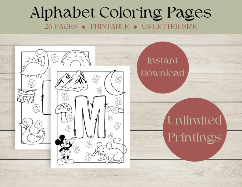 ABC Coloring Pages: 26 Alphabet Doodles (printable PDF) - Etsy