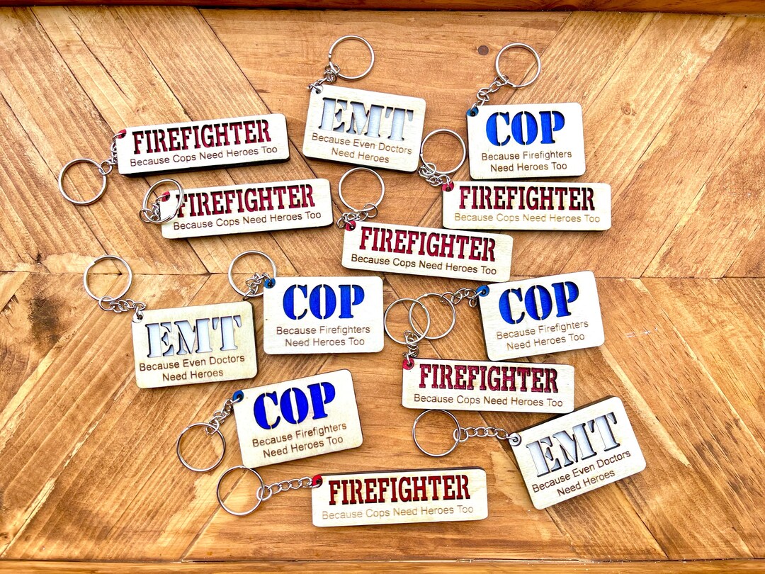 Funny First Responder Keychain: EMT, Firefighter, Police Officer Gift ...