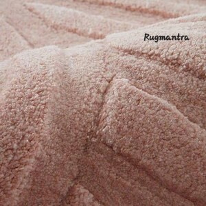 Modern Handmade Blush Pink Curve Embossed Cut Tufted Area Rug for ...