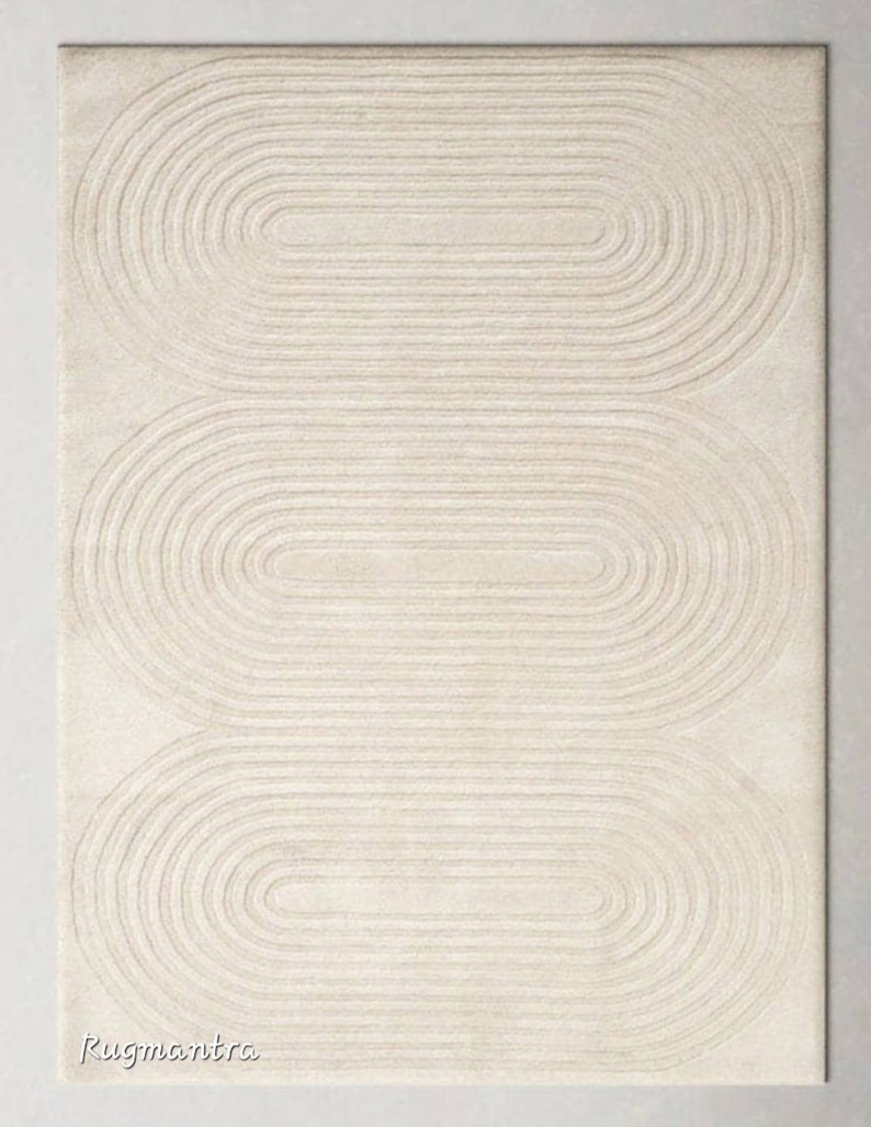 Modern Abstract Irregular Arches Pattern Premium Woollen Hand - Etsy