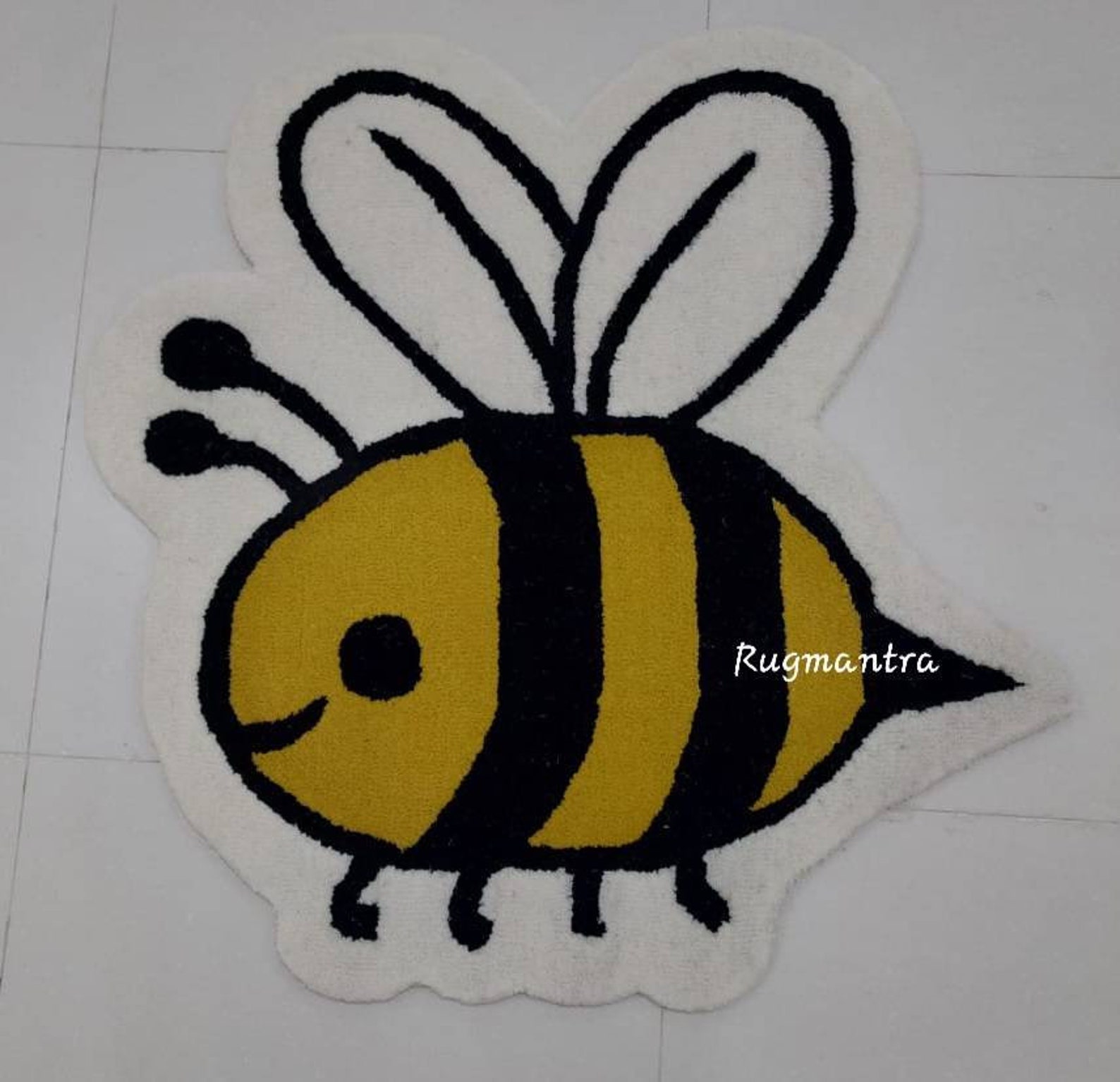 Modern Handmade Honey Bee Shape Tufted Lion Head Area Rug for Living ...