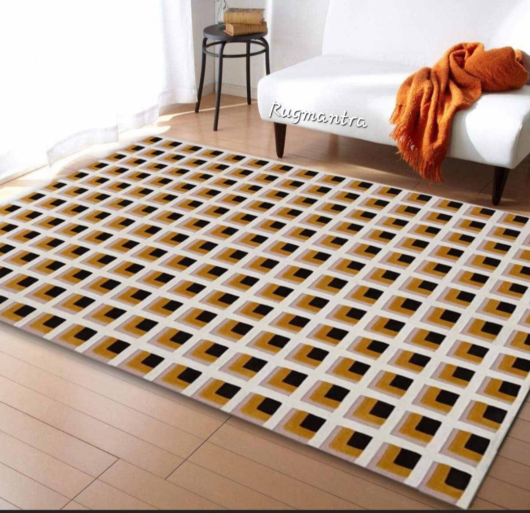 Premium Quality Modern Abstract Bold Color Handmade Woolen Loop Cut ...