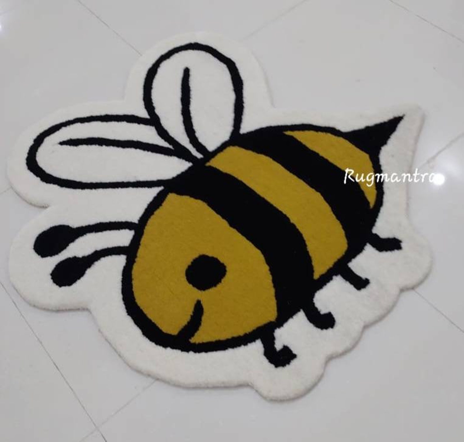 Modern Handmade Honey Bee Shape Tufted Lion Head Area Rug for Living ...