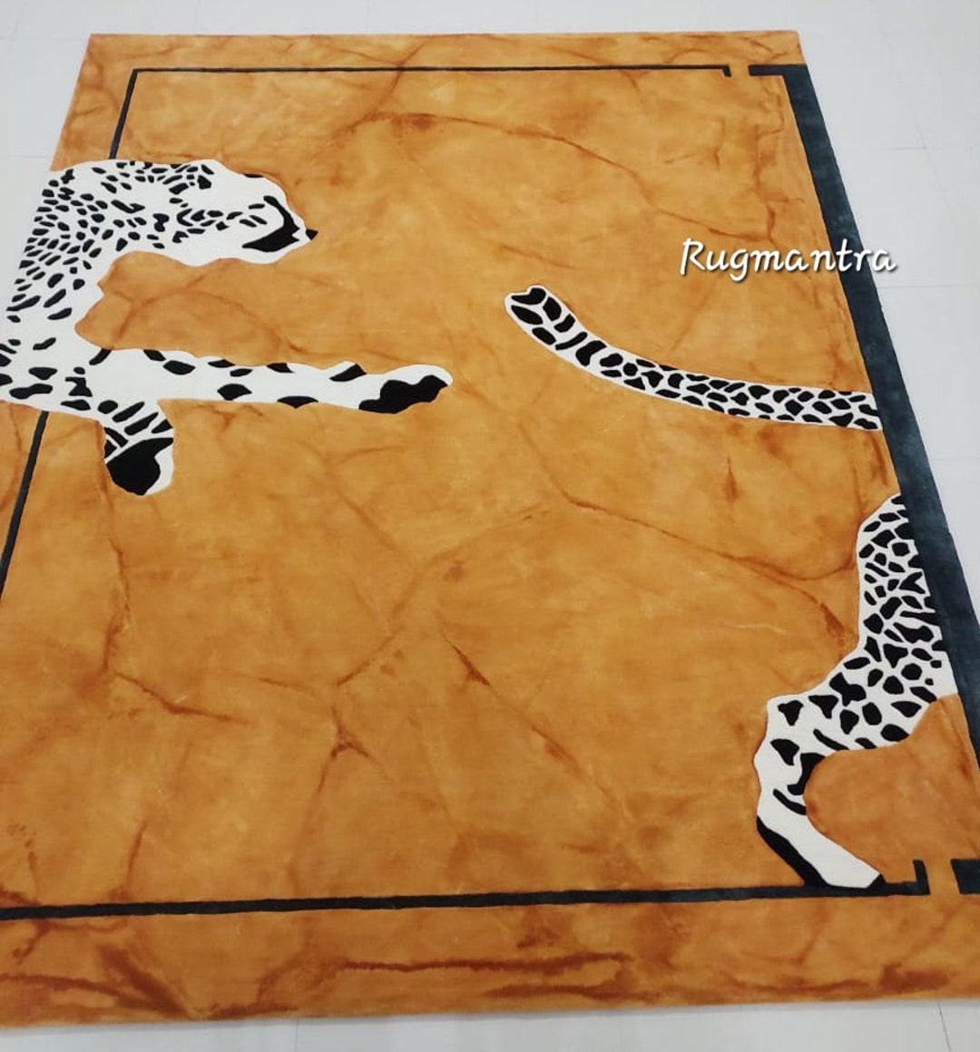 Hand Tufted Leopard Skin Tuft Rug 100% Woolen Custom Tufted Rug 5x8rug ...