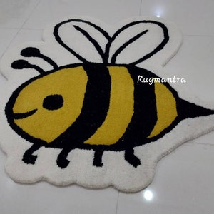 Modern Handmade Honey Bee Shape Tufted Lion Head Area Rug for Living ...