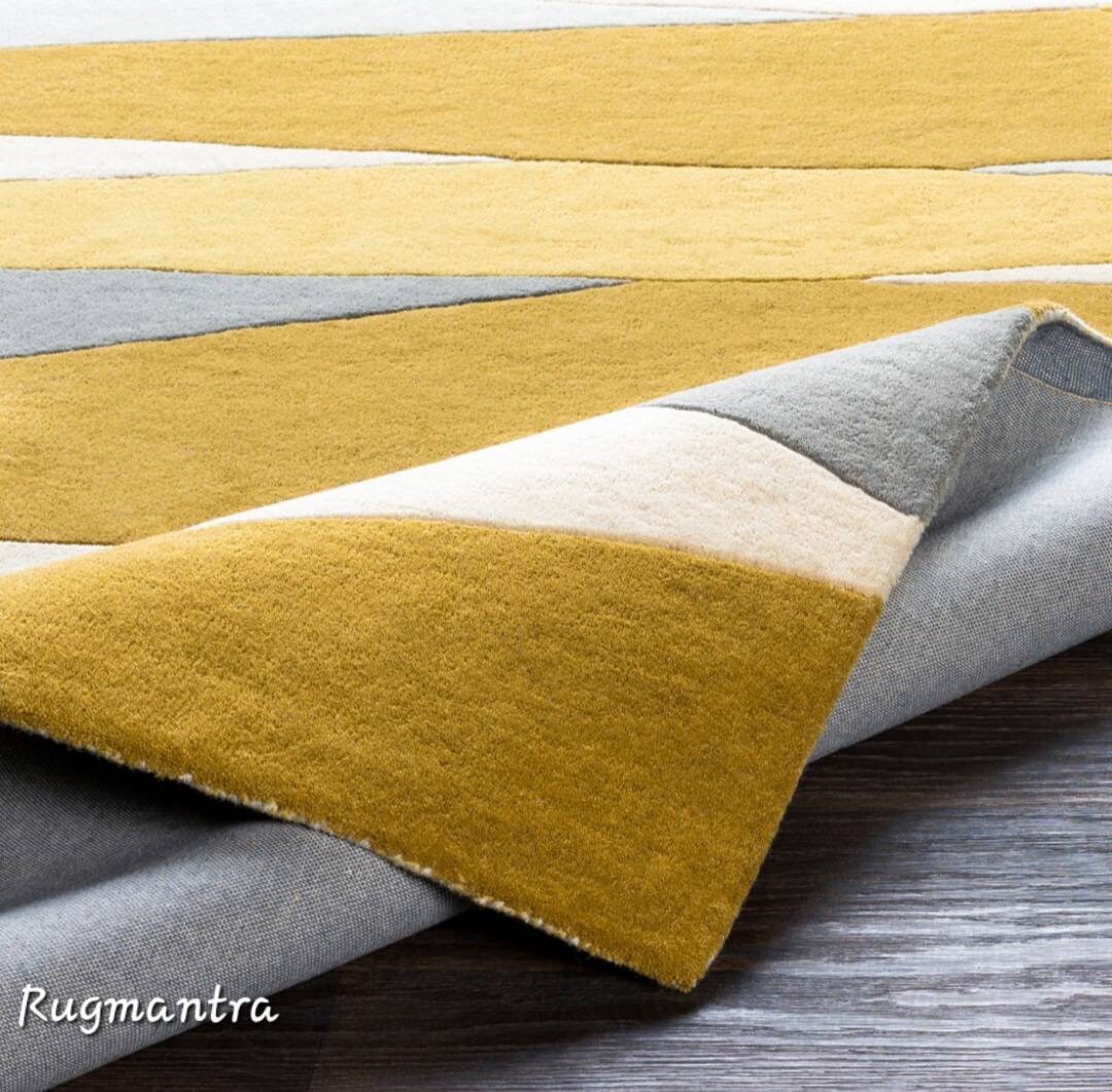 Minimalist Modern Abstract Handmade Designer Contemporary Tufted Area ...