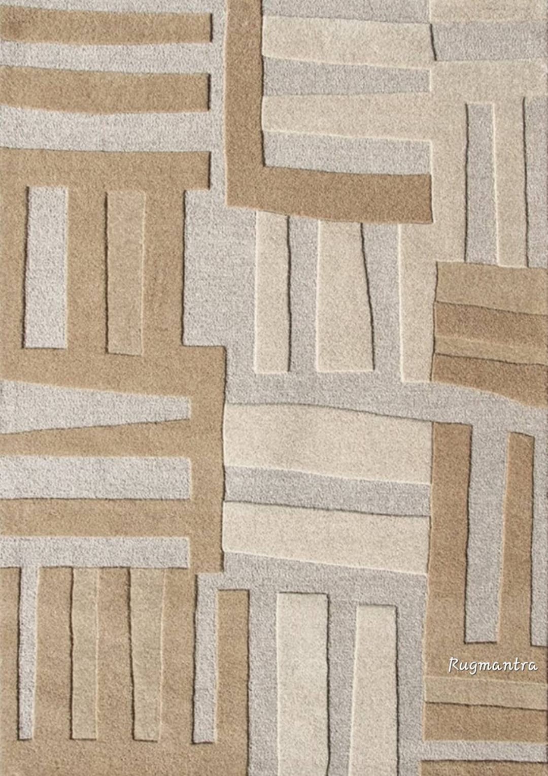Modern Abstract Handmade Tufted Area Rug for Living Room Bedroom and ...