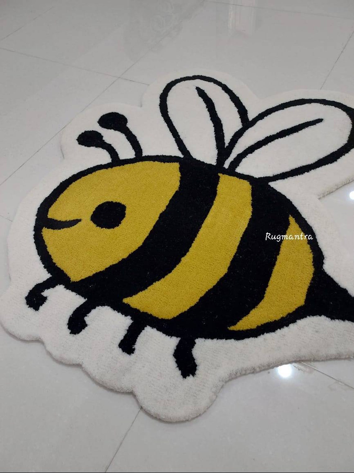 Modern Handmade Honey Bee Shape Tufted Lion Head Area Rug for Living ...