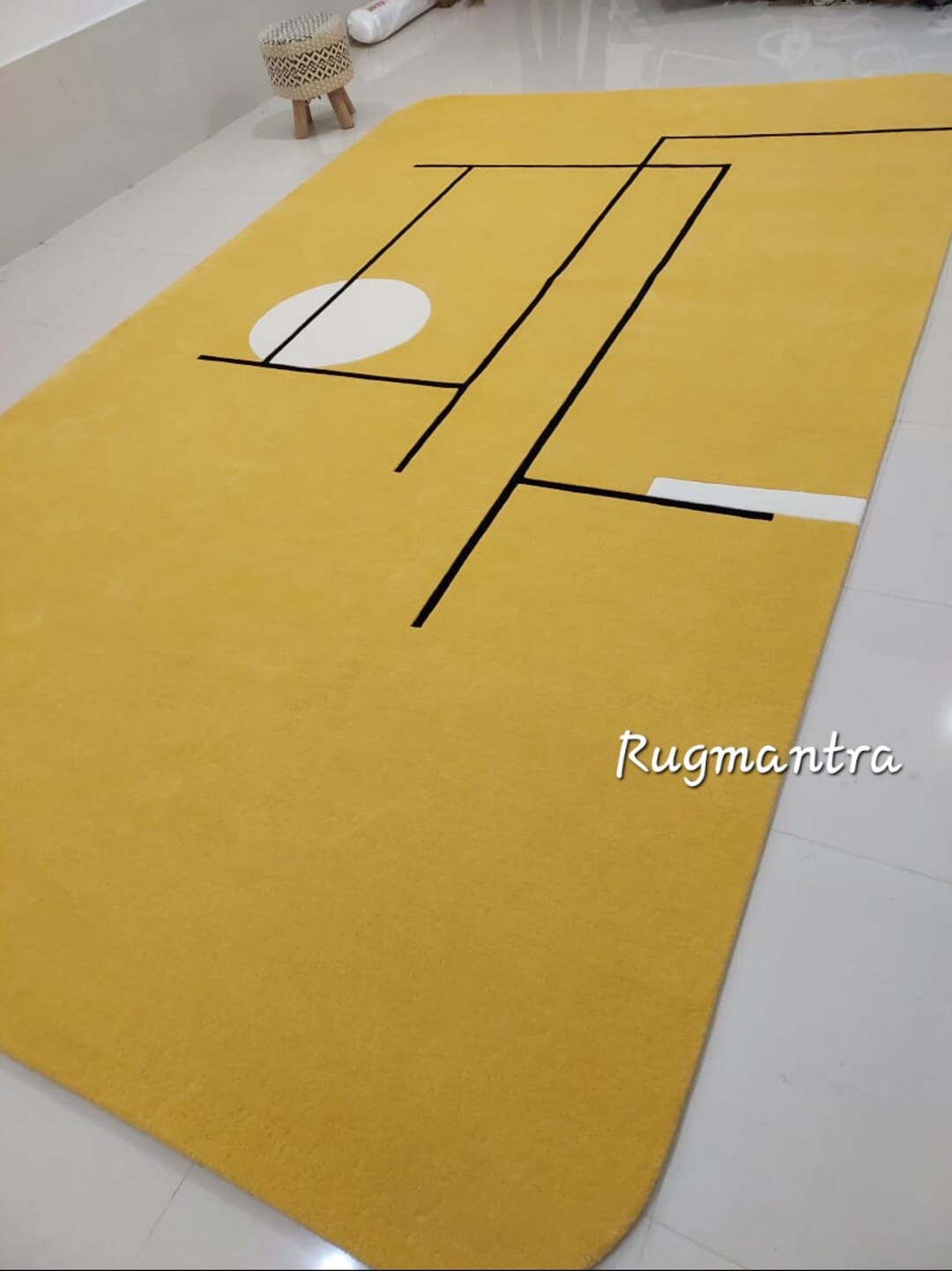 Arches Cut-pile Yellow Color 8x10 9x12 Hand-tufted 100% Wool Handmade ...